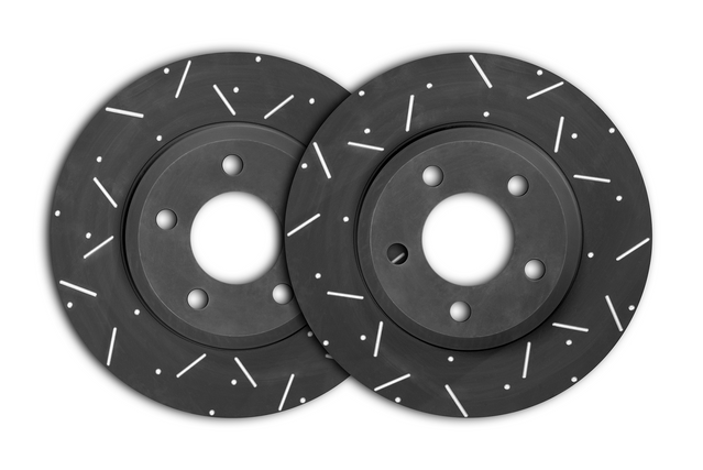 DIMPLED & SLOTTED REAR Disc Rotors PAIR fits HONDA Civic FD Gen 2.0L 1 ...